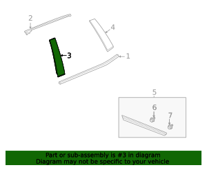 84988283 - Rear Driver Side Door Window Frame Front Applique 2021-2024 ...