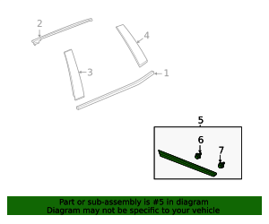 2021-2023 GM Silver Rear Passenger Side Door Molding 84267967 ...