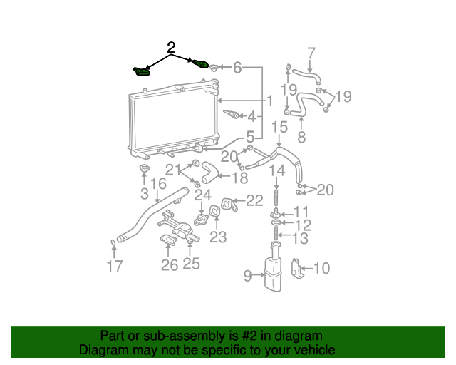 2001-2006 Hyundai Elantra Radiator Assembly Upper Bracket 25333-2D000 ...