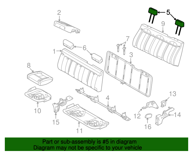 Genuine OEM Ford Part - Headrest, Outer AL3Z-18611A08-A | Genuine OEM ...