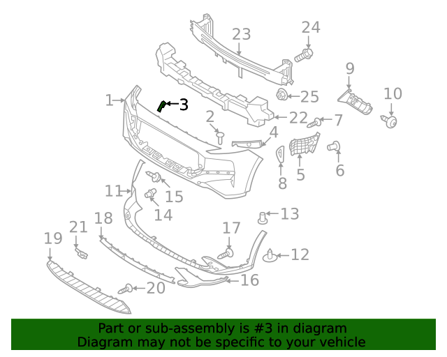 86527-S1500 - Bumper Cover Stay - 2021-2023 Hyundai Santa Fe | World ...