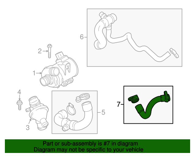 17127646155 - 2013-2018 BMW Upper Hose (17-12-7-646-155) | BMW of South ...