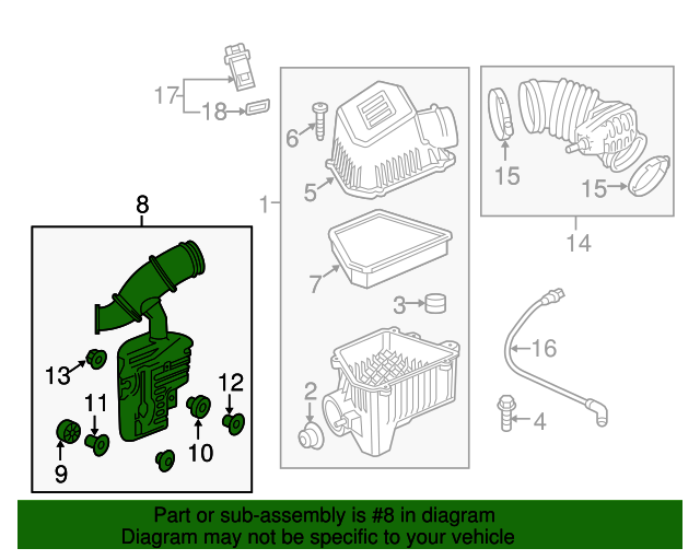 2010-2017 GM Intake Air Front Duct 23497383 | AutoNationParts.com