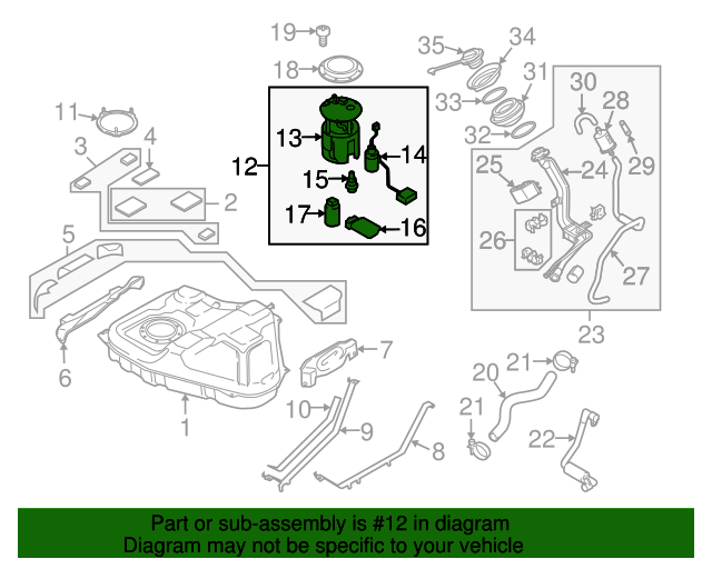 LFB6-13-35XB - Fuel Pump Assembly 2006-2015 Mazda 5 | Mazda Wholesale ...