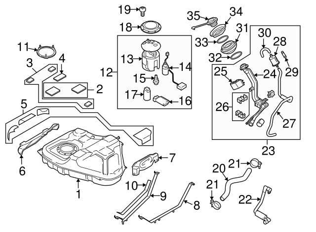 2006-2015 Mazda 5 Fuel Pump Assembly LFB61335XB | Mazda Parts Advantage