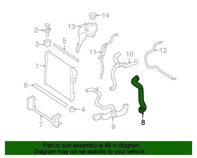 2011-2014 Mercedes-Benz Radiator Coolant Hose 221-501-24-91 ...