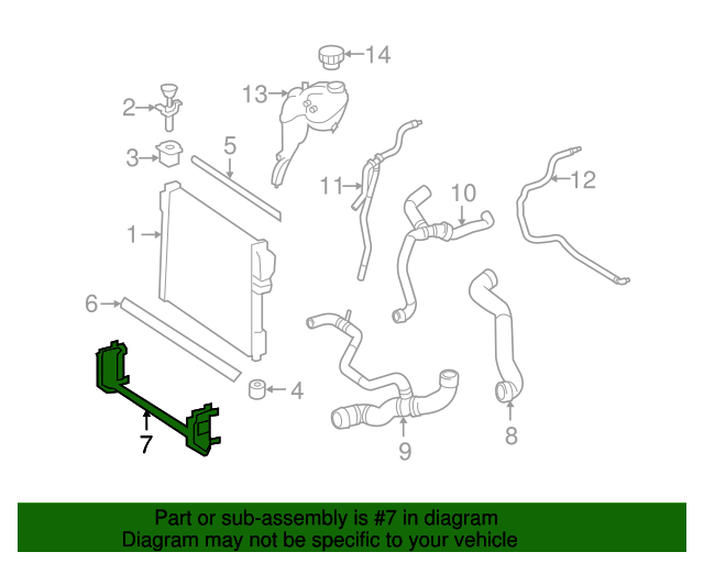 221-504-00-18 - Radiator Support Baffle 2011-2014 Mercedes-Benz ...