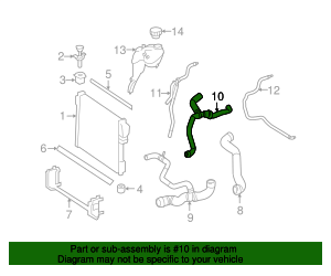 2013-2014 Mercedes-Benz Engine Coolant Overflow Hose 221-501-40-91 ...