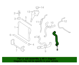 2011-2014 Mercedes-Benz Radiator Coolant Hose 221-501-24-91 ...