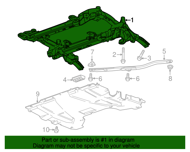 2016-2024 GM Drivetrain and Front Suspension Cradle 84687526 GM ...