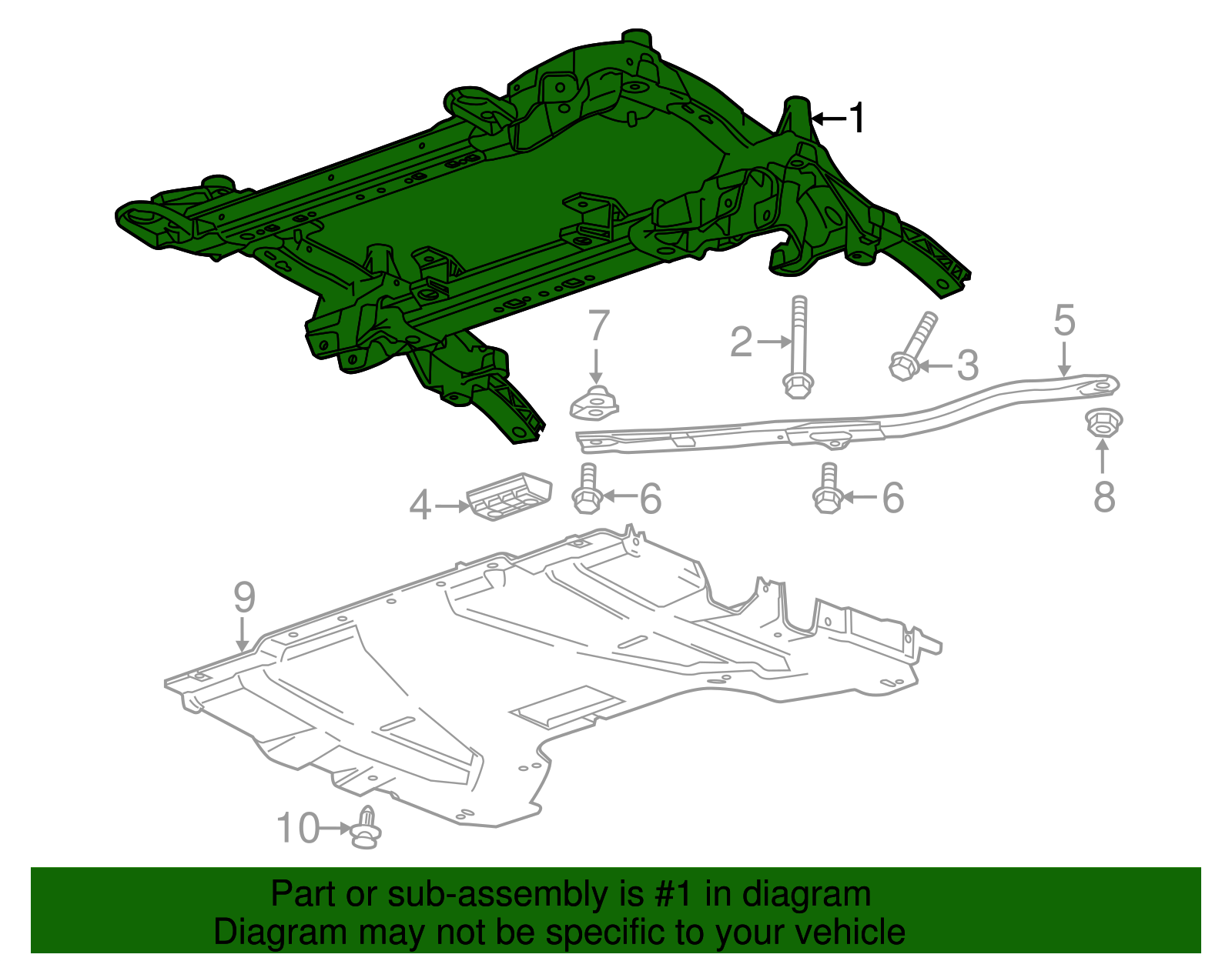 2016-2024 GM Drivetrain and Front Suspension Cradle 84687526 ...