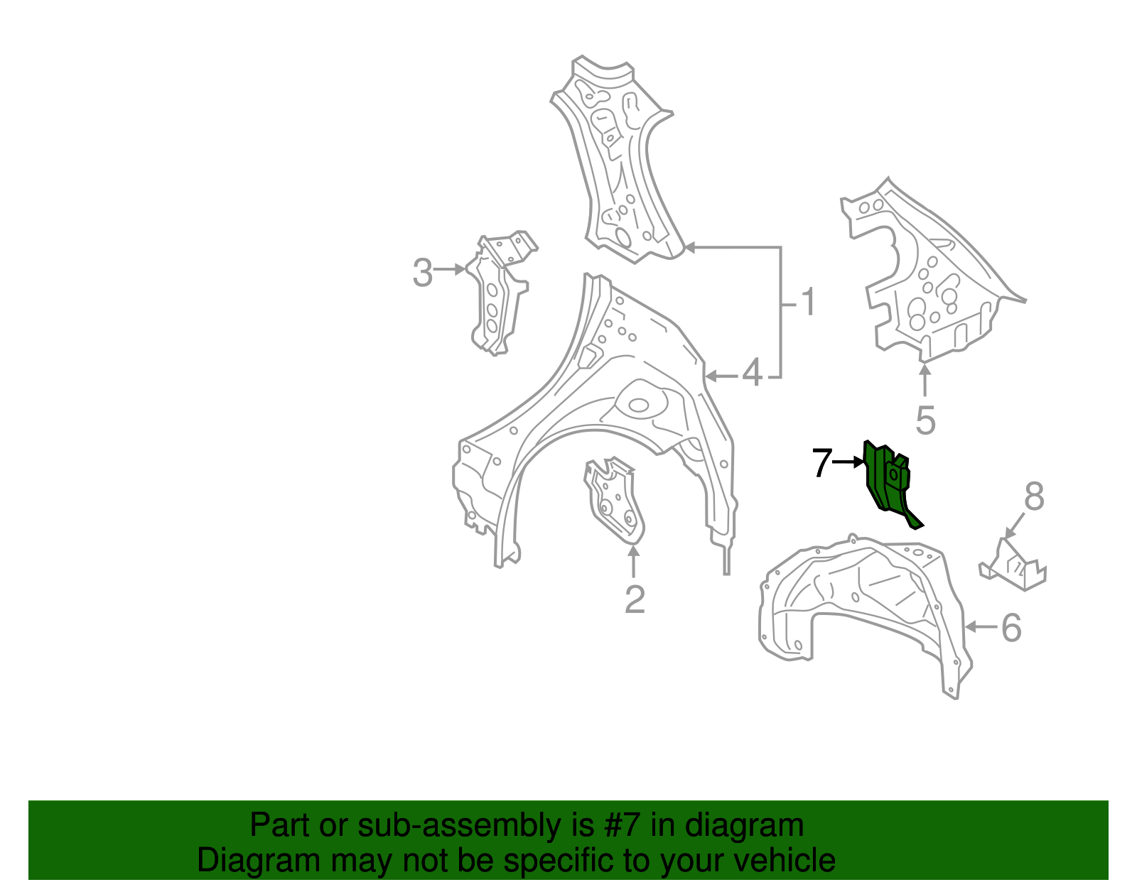 D651-71-16ZA - Inner Wheelhouse Gusset - 2011-2014 Mazda 2 | Mazda Swag