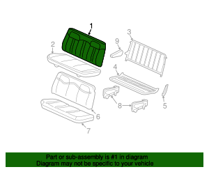 19328636 - Medium Dark Pewter II Rear Seat Back Cover 2015-2024 GM ...