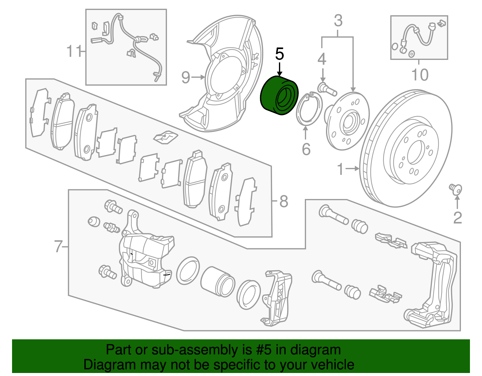 Genuine OEM Acura - Front Wheel Bearing Part# 44300-T0G-951 | Acura ...