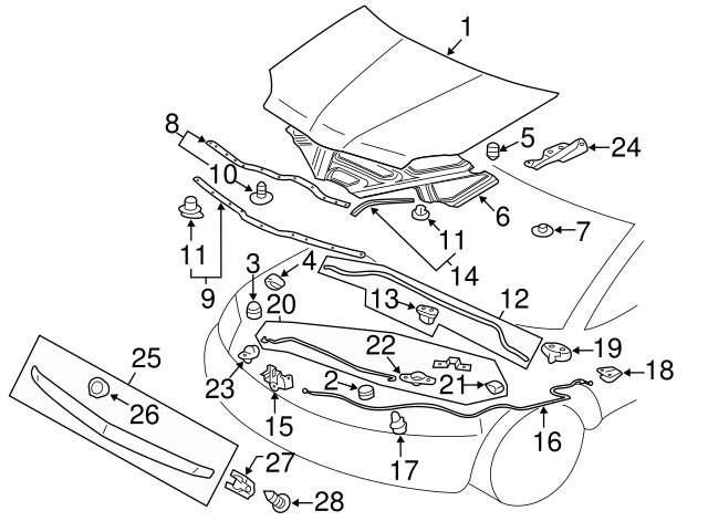 1991-2024 Mitsubishi Trunk Lid Bumper MR473473 | Mitsubishi Parts Warehouse