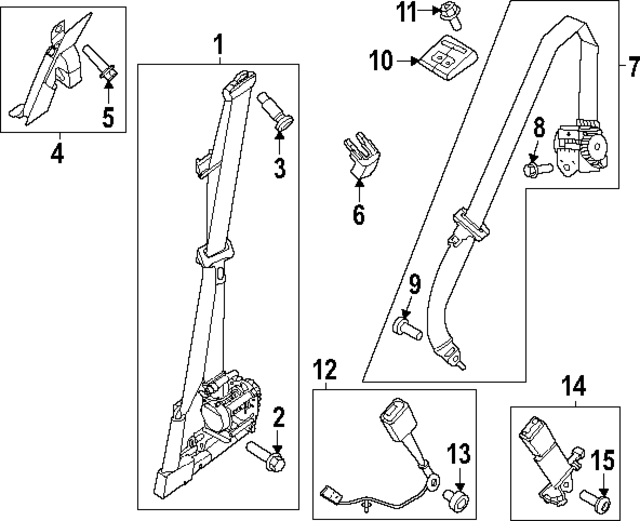 2023-2024 Ford Seat Belt Lap And Shoulder Belt PC3Z-26611B09-BF | OEM ...