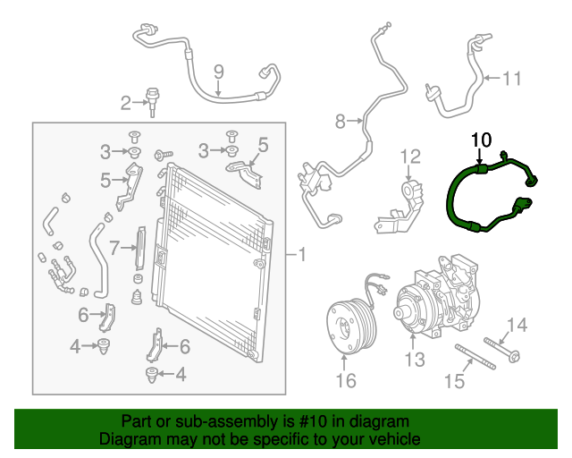 88712-0C210 - A/C Refrigerant Suction Hose - 2018 Toyota Tundra | OEM ...