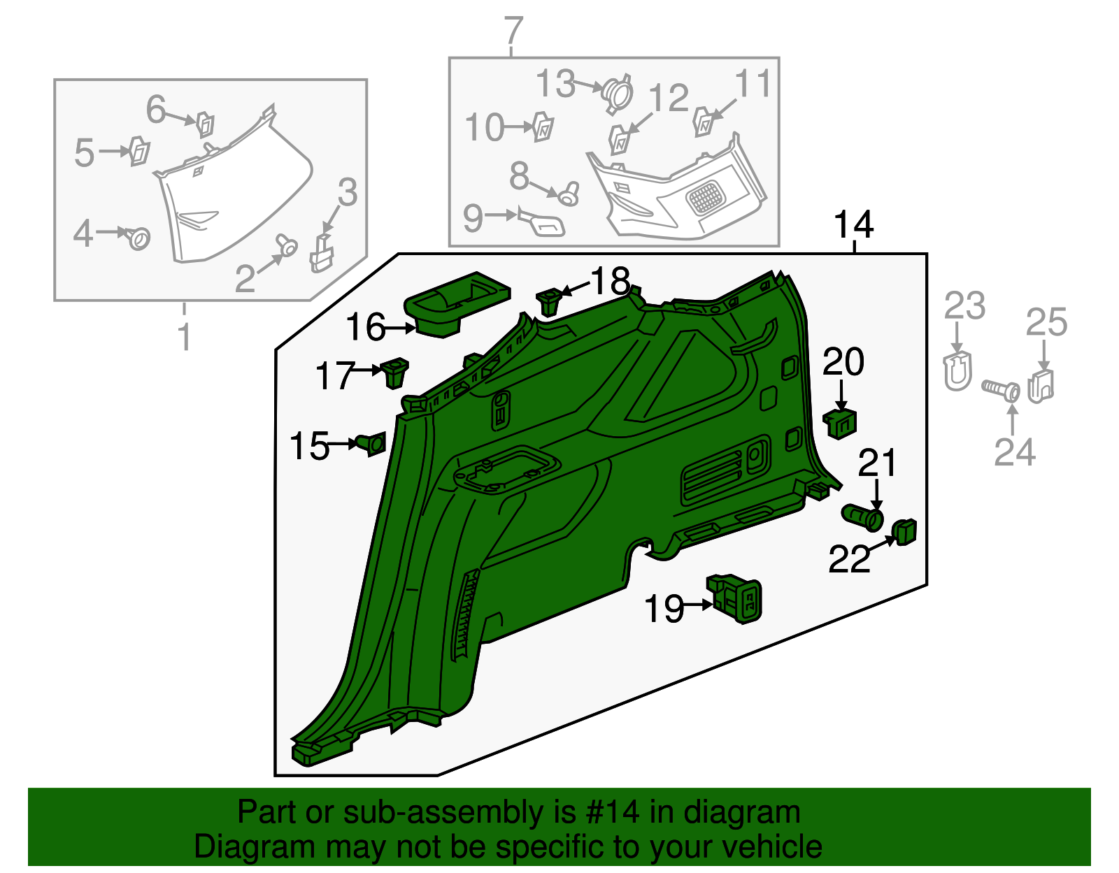 85135290 - Black Driver Side Quarter Lower Rear Trim Panel GM 2022-2024 ...