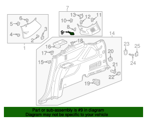 2018-2020 Chevrolet Traverse Rear Quarter Trim Cap 84234703 ...