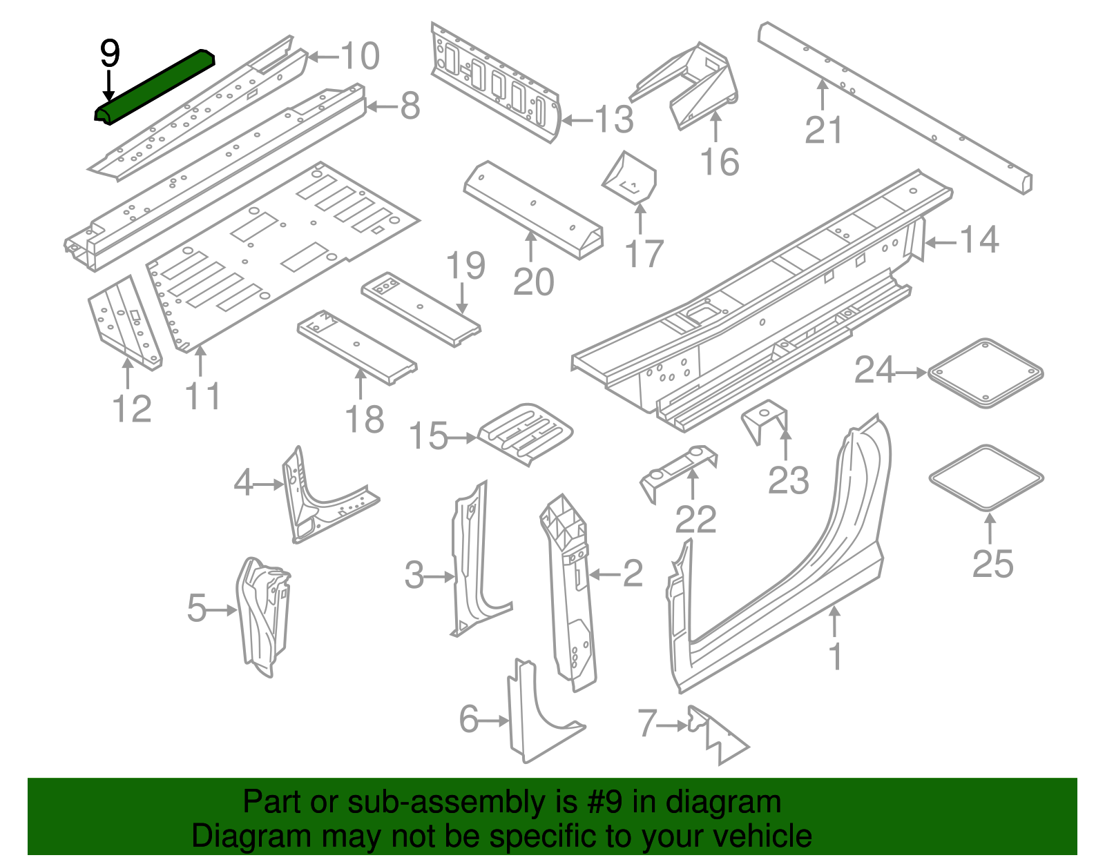 2008-2015 Audi R8 Rocker Reinforced 420-803-699-A | Audi OEM Parts Guy
