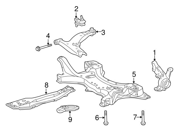 51201-02152 - Engine Cradle - 2003-2019 Toyota | OEM Genuine Toyota Parts