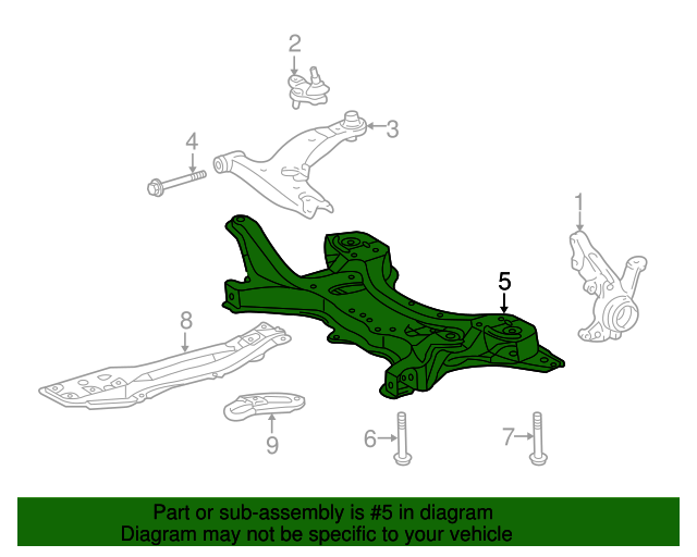 51201-02152 - Engine Cradle - 2003-2019 Toyota | OEM Genuine Toyota Parts