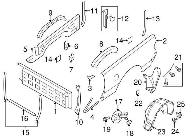 2009-2014 Mopar Box Side Brace - Passenger Side (RH) 68227770AA ...