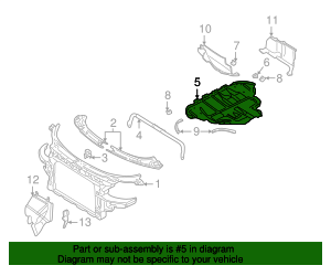 2000-2006 Audi Radiator Support Splash Shield 8N0-825-235-L ...