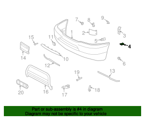 124-994-02-45 - Bumper Cover Lock Nut 1998-2001 Mercedes-Benz ...