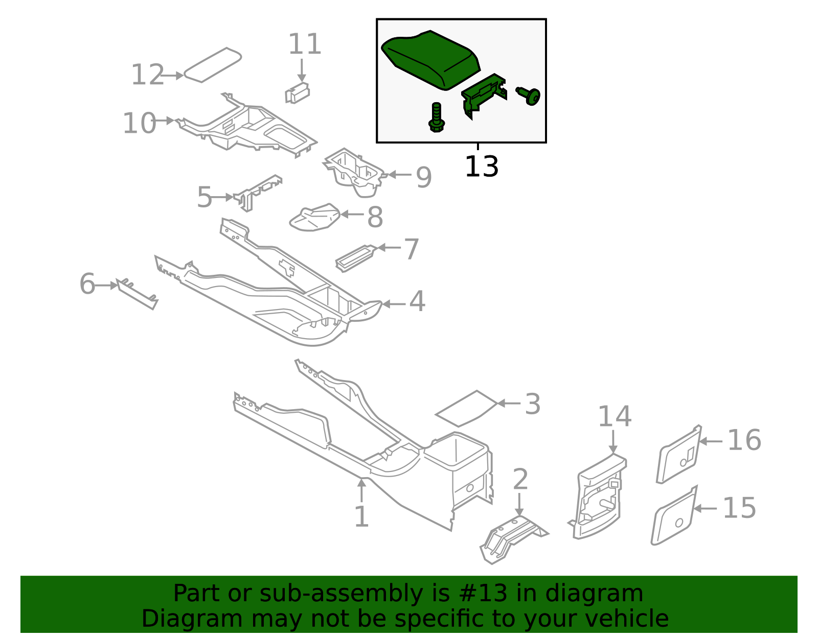 KB3Z-2106024-AA - 2019-2023 Ford Ranger - Armrest Assembly | Ford OEM ...