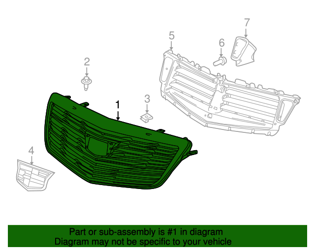 22879627 Grille - New OEM Part From GM Parts Direct | GM Parts Store