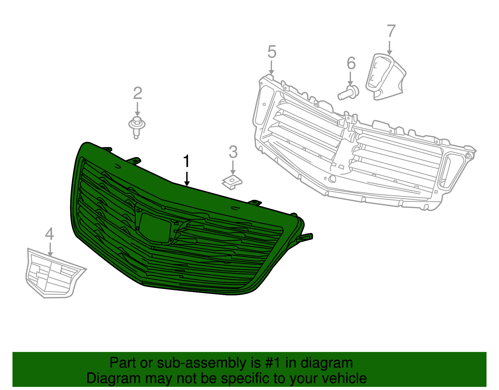 2015-2019 Cadillac ATS Front Lower Grille 22879645 GM | GMPartsDirect.com