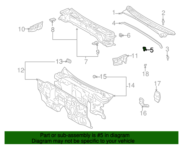 Toyota 1995-2007 Toyota Seal Grommet 90467-08184 | Toyota Parts