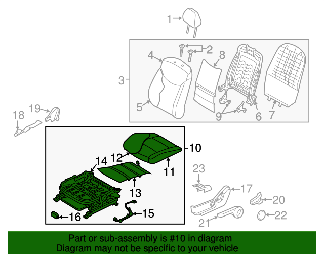 Hyundai - 88100-3Y111-PDM - Cushion Assembly - 2013 Hyundai Elantra ...