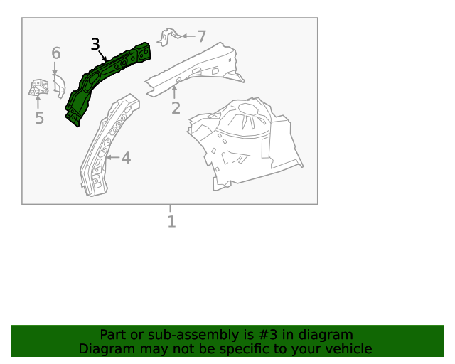 53734-06150 - Fender Rail Reinforcement 2018-2024 Toyota | AutoNation Parts
