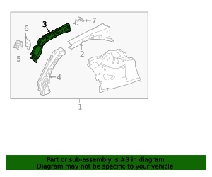 53733-06150 - Fender Rail Reinforcement 2018-2024 Toyota ...