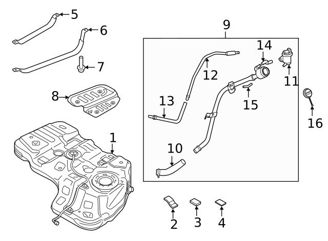 2021 Kia Sorento Fuel Filler Neck 31030-R5500 | TascaParts.com