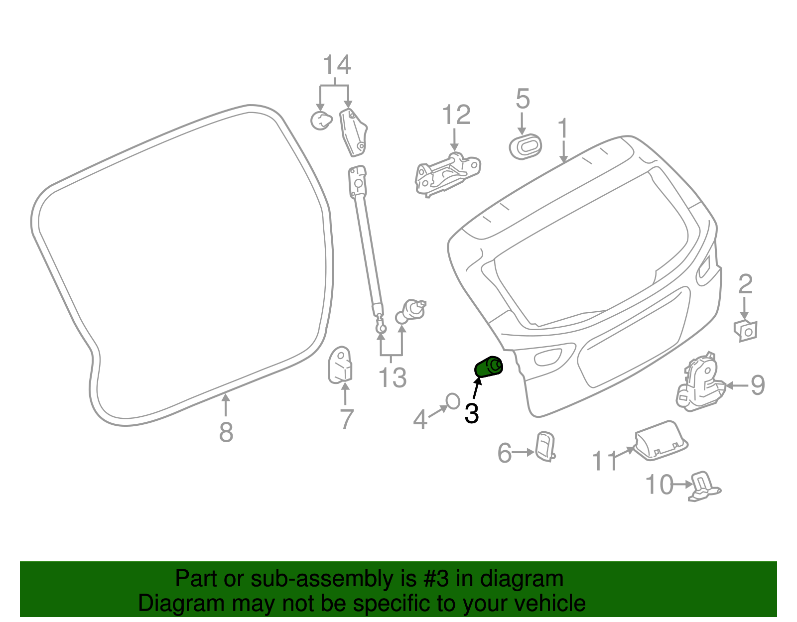 2015-2023 Subaru Lift Gate Bumper 63262AL00A | Subaru Parts Store