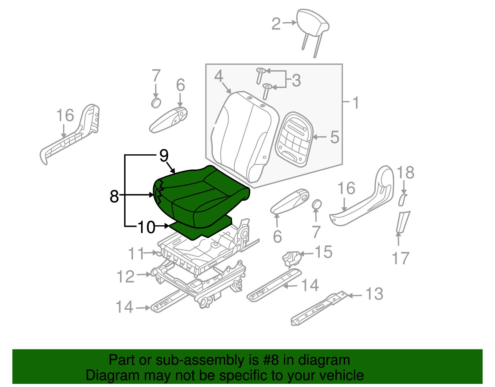 89200-4J111-KS6 - Seat Cushion - 2008 Hyundai Entourage | World OEM Parts Hyundai