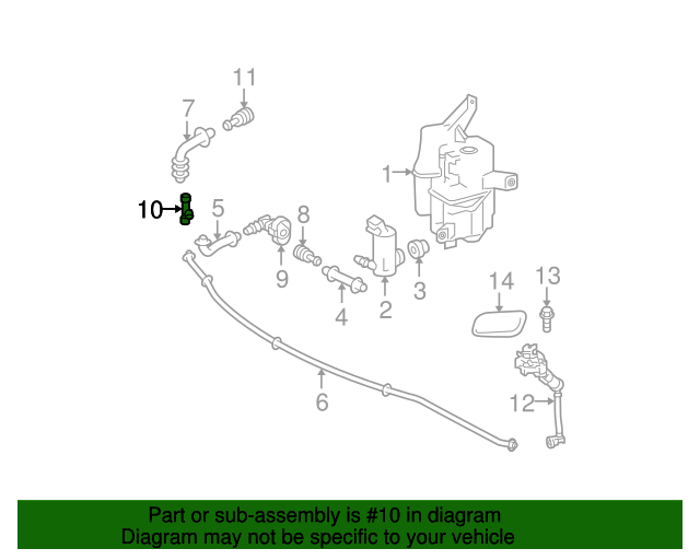 2010-2015 Toyota Headlight Washer Hose Connector 90075-17003 | Toyota Parts