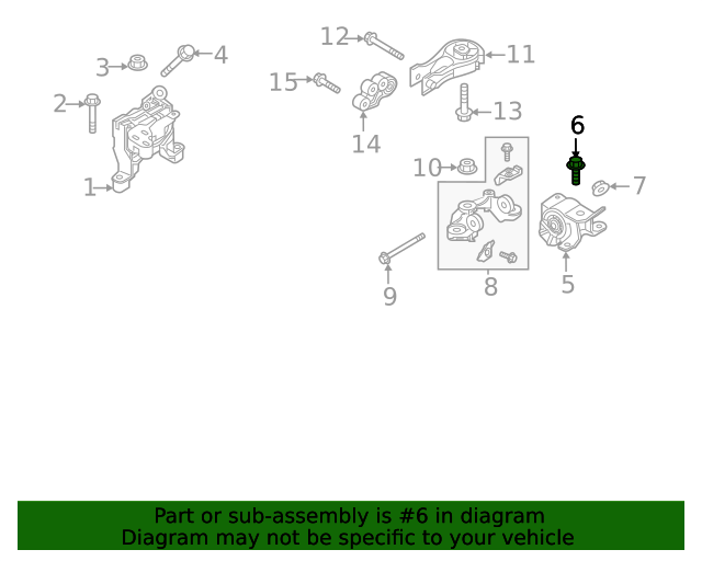 2013-2021 Mazda Trans Mount Mount Bolt 9YA0-2A-417A | QuirkParts