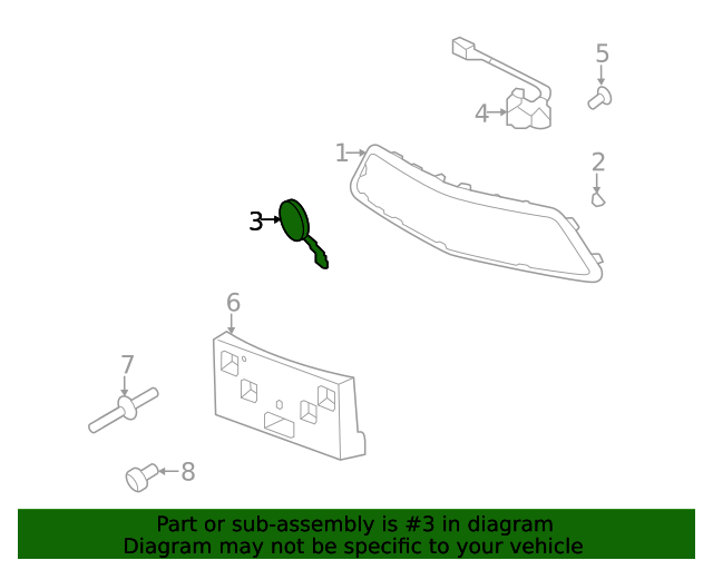 42786356 - Primed Front Bumper Fascia Tow Eye Access Hole Cover 2022 ...