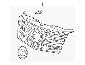 2008-2014 Cadillac Upper Grille 23139253 | QuirkParts