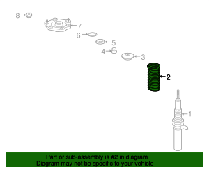 2004-2008 Porsche 911 Coil Spring 996-343-531-95-504 | Sunset Porsche Parts