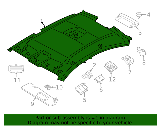 Genuine BMW 51-44-8-055-803 | Headliner | FREE Shipping on Most Orders ...