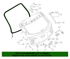 BHN9-62-761A - Weatherstrip 2014-2018 Mazda 3 | AutoNation Parts