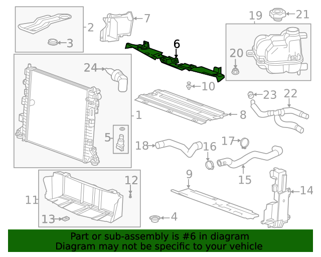 84798252 - Radiator Air Front Upper Baffle 2020-2024 Cadillac CT5 ...
