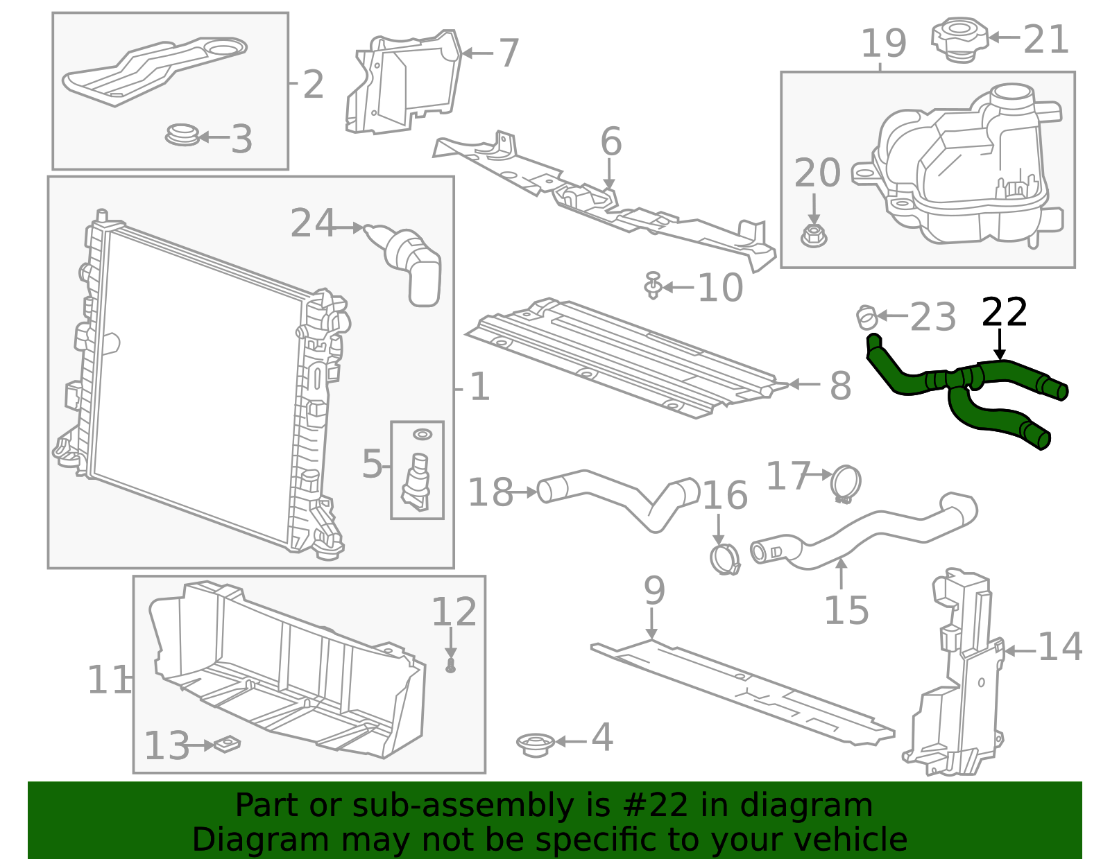 2020-2025 Cadillac CT5 Radiator Surge Tank Inlet Hose 84557791 | GM ...