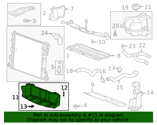 84295682 - Front Lower Radiator Air Baffle - 2020-2023 Cadillac CT5 ...