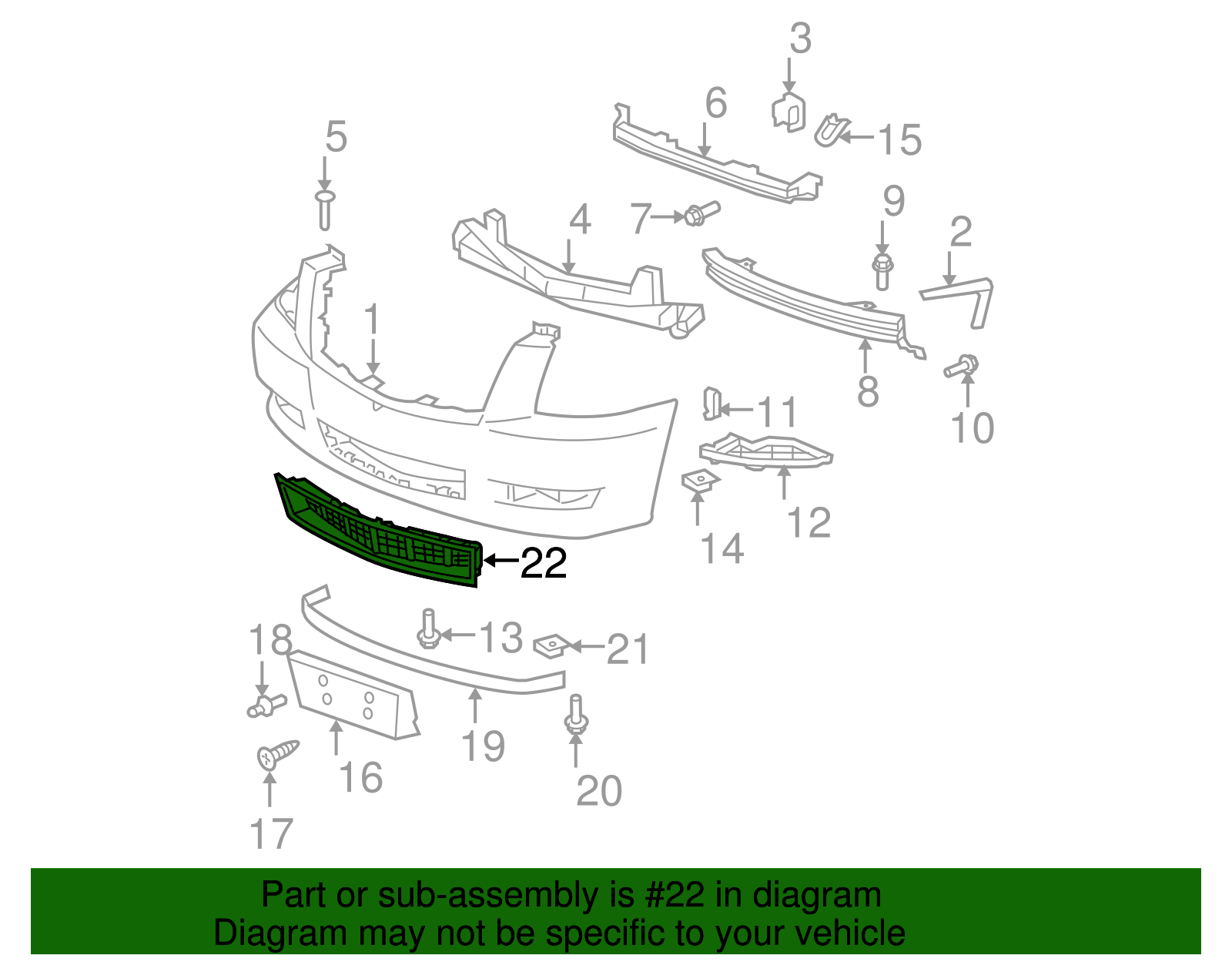 2008-2014 Cadillac Light Silver Front Lower Grille 25957702 | Courtesy ...